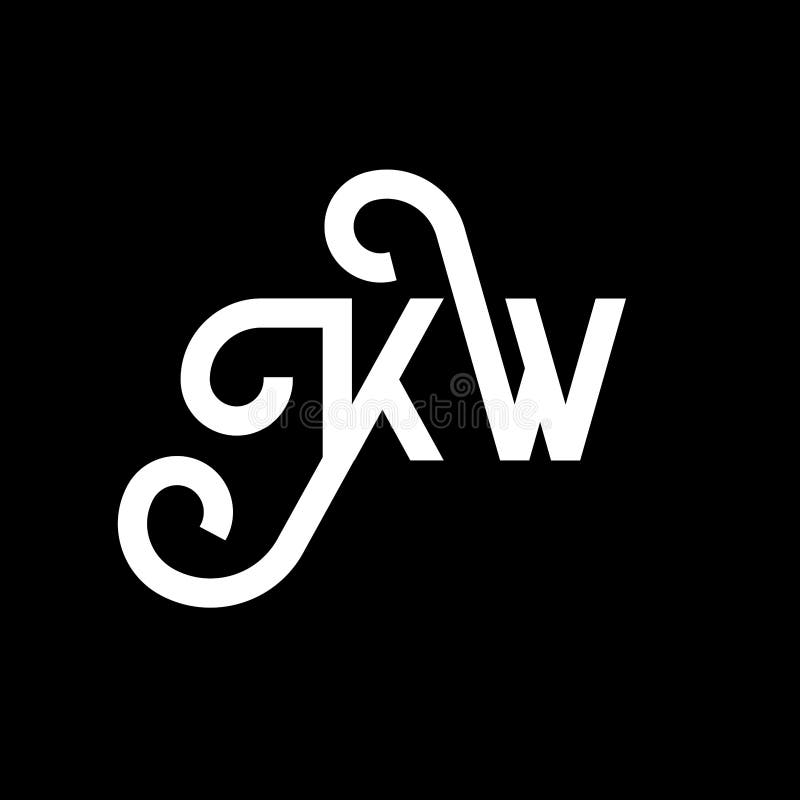 KW Letter Logo Design on Black Background. KW Creative Initials Letter ...