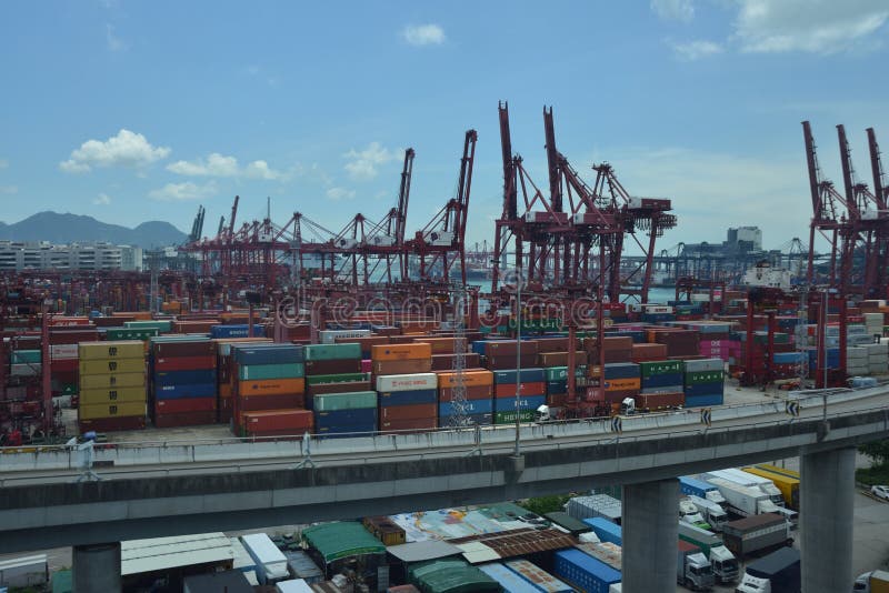Kwai Chung Container Cargo Terminal Ferry Editorial Stock Photo - Image ...