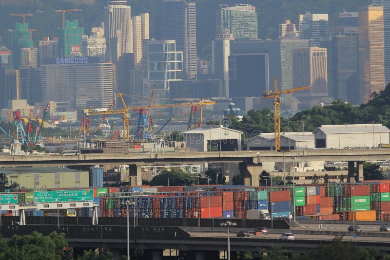 A Kwai Tsing Container Terminals , July 2014 Editorial Photo - Image of ...