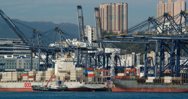 Kwai Tsing Container Terminals in Hong Kong Editorial Stock Photo ...