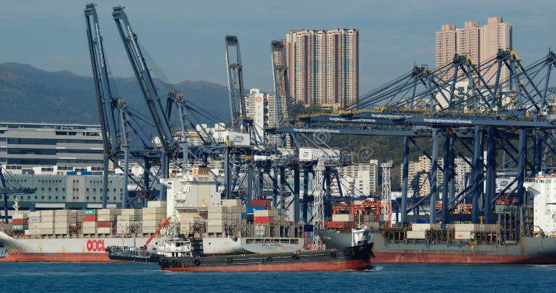 Kwai Tsing Container Terminals in Hong Kong Editorial Photo - Image of ...