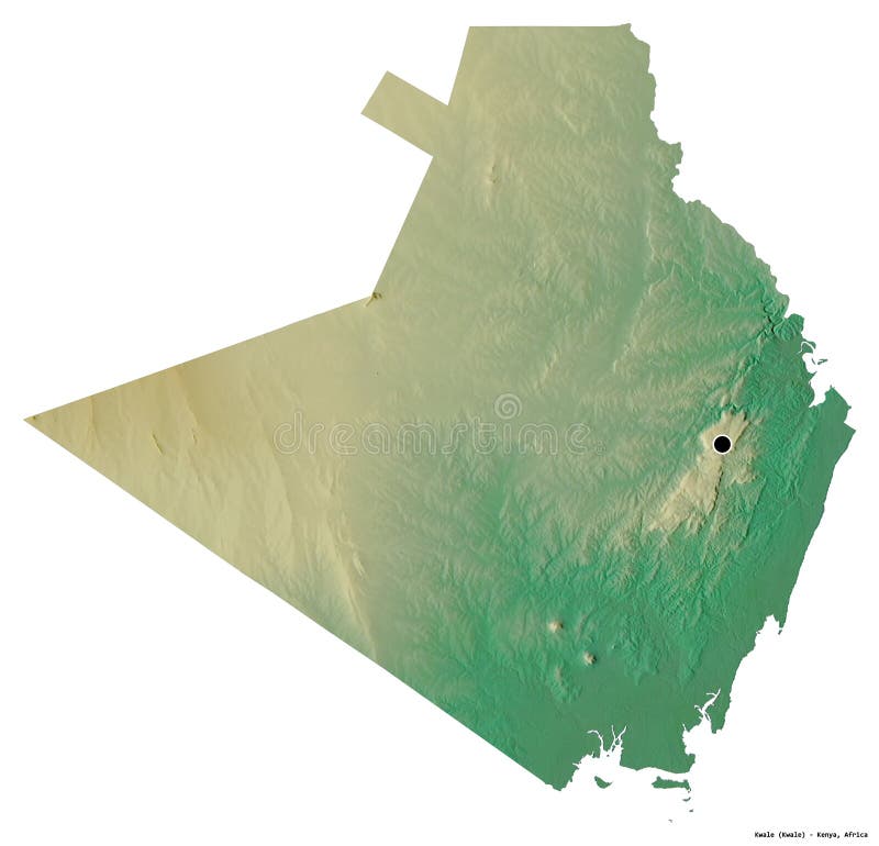 Kwale, County of Kenya, on White. Relief Stock Illustration ...