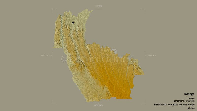 Kwango - Democratic Republic of the Congo. Bounding Box. Relief Stock ...