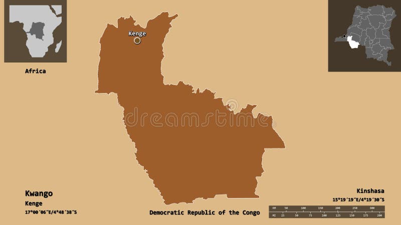 Kwango Province map vector stock vector. Illustration of cartography ...