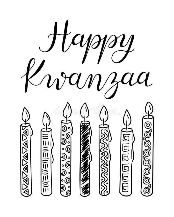 Kwanzaa Doodle Illustration with Calligraphy Stock Vector ...