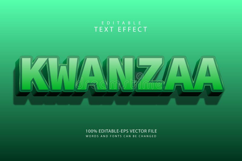 Kwanzaa Editable Text Effect 3 Dimension Emboss Modern Style Stock ...