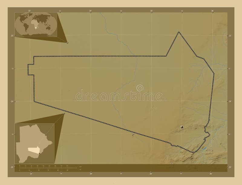 Kweneng, Botswana. Physical. Capital Stock Illustration - Illustration ...