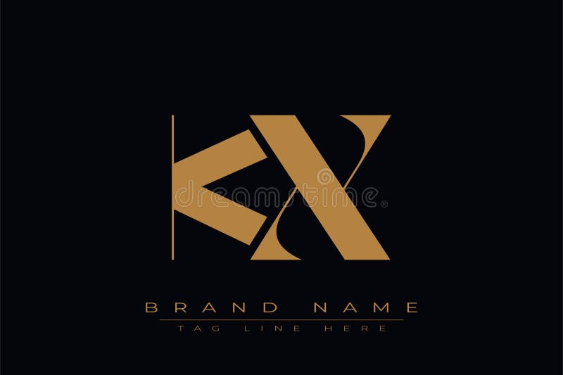 KX Initial Letter Logo Design Stock Vector - Illustration of symbol ...