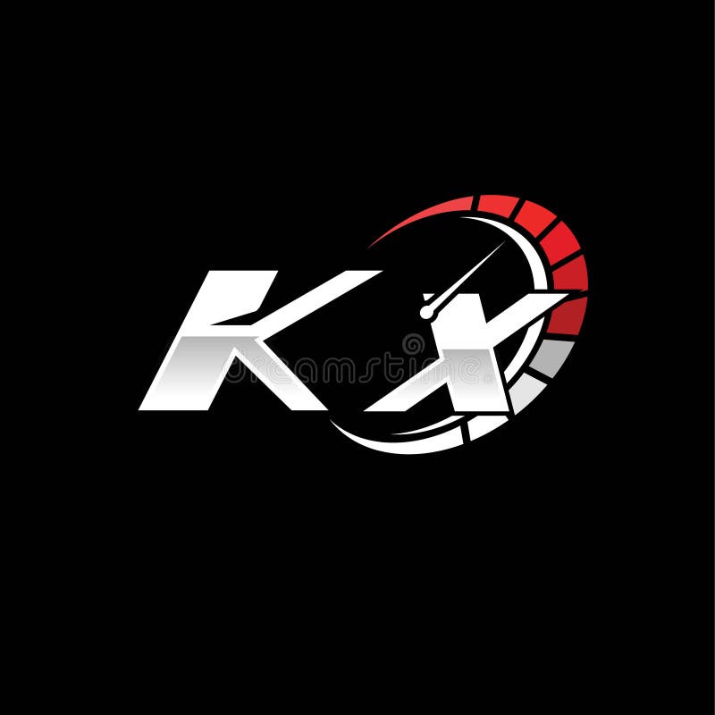 KX Logo Letter Speed Meter Racing Style Stock Vector - Illustration of ...
