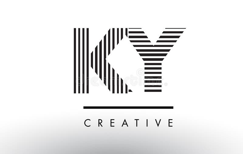 Ky K Y Black And White Lines Letter Logo Design Stock Vector Illustration Of Design Letter