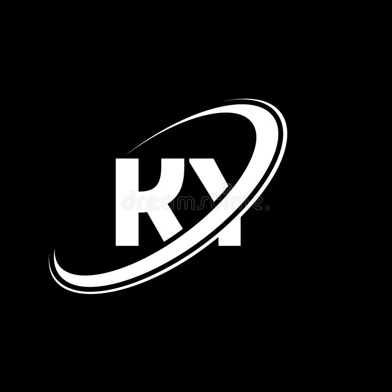 Ky K Y Letter Logo Design Initial Letter Ky Linked Circle Uppercase Monogram Logo Red And Blue