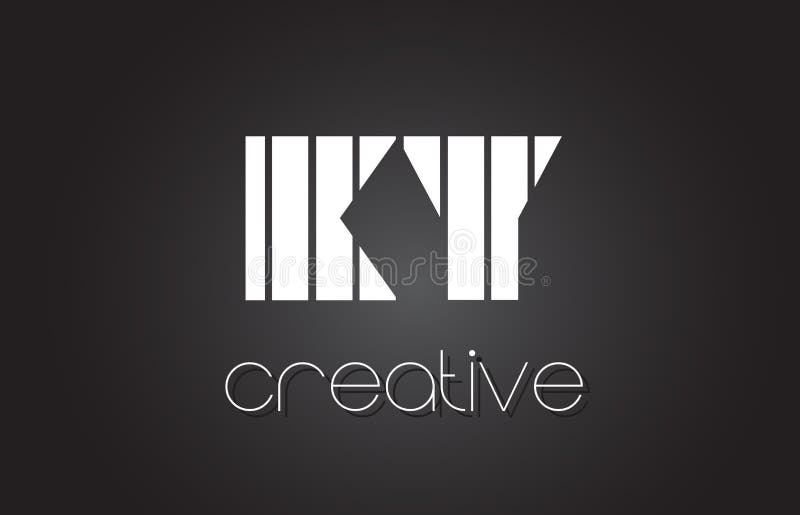 KY K Y Letter Logo Design with White and Black Lines. Stock Vector ...