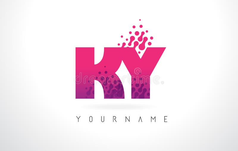Ky K Y Zebra Lines Letter Logo Design With Magenta Colors Stock Vector Illustration Of
