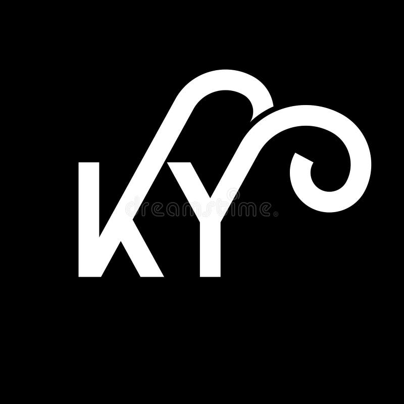 KY Letter Logo Design on Black Background. KY Creative Initials Letter ...