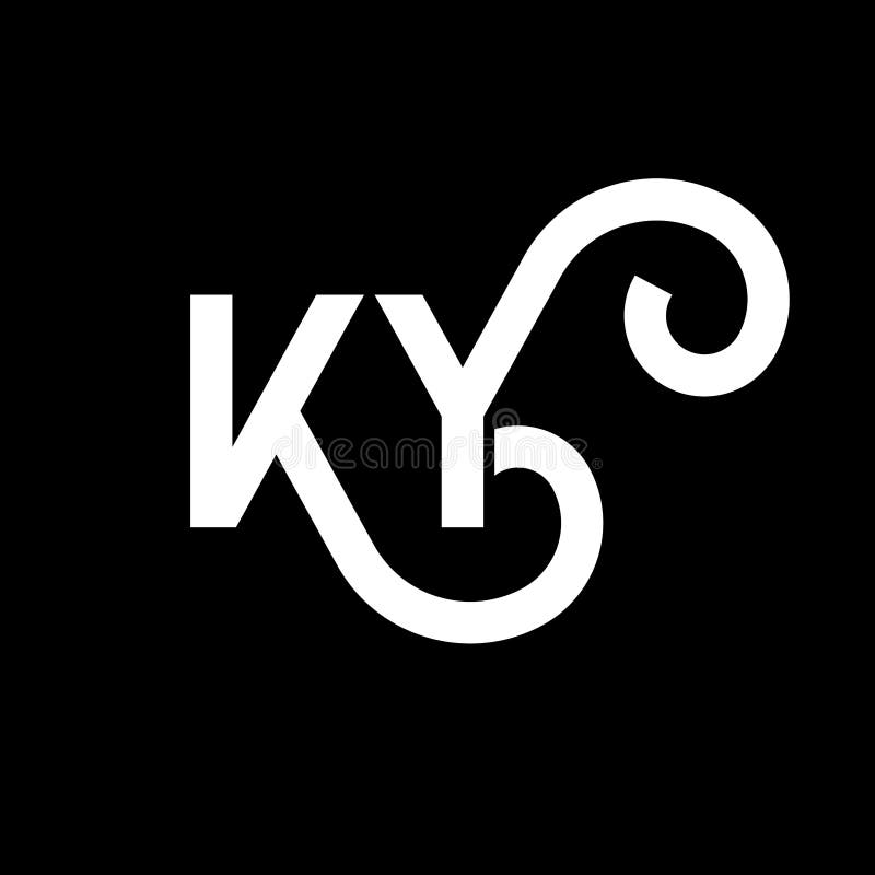 KY Letter Logo Design on Black Background. KY Creative Initials Letter ...