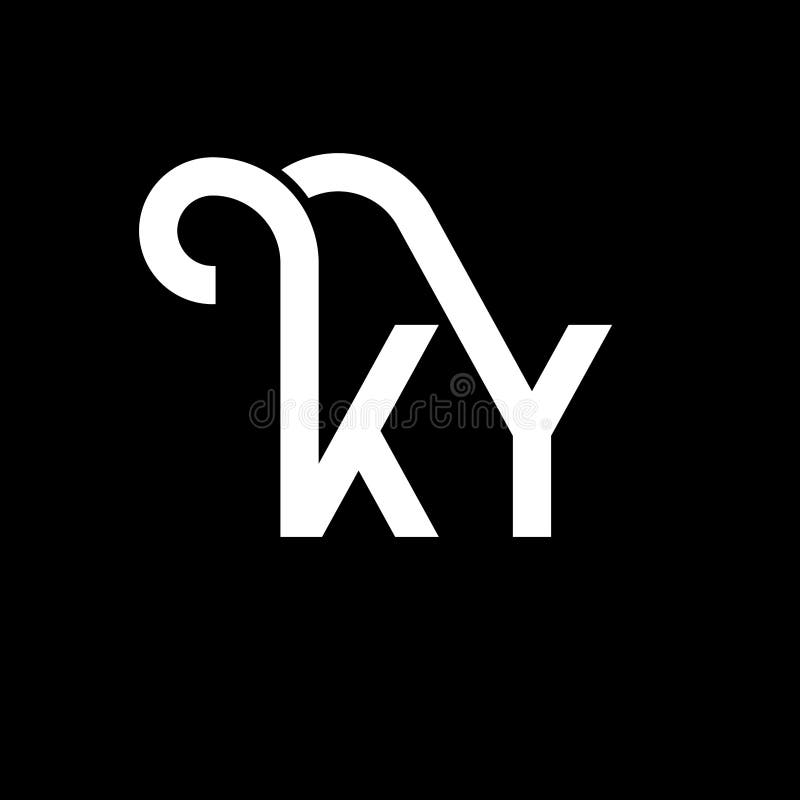 KY Letter Logo Design on Black Background. KY Creative Initials Letter ...
