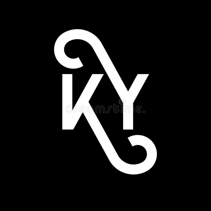 KY Letter Logo Design on Black Background. KY Creative Initials Letter ...
