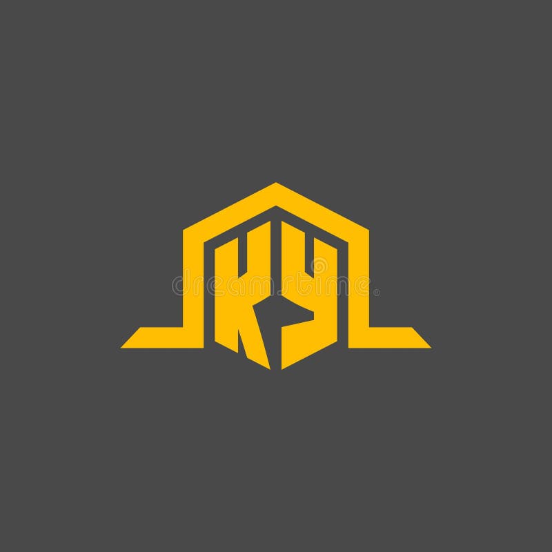 KY Monogram Initial Logo with Hexagon Style Design Stock Vector ...