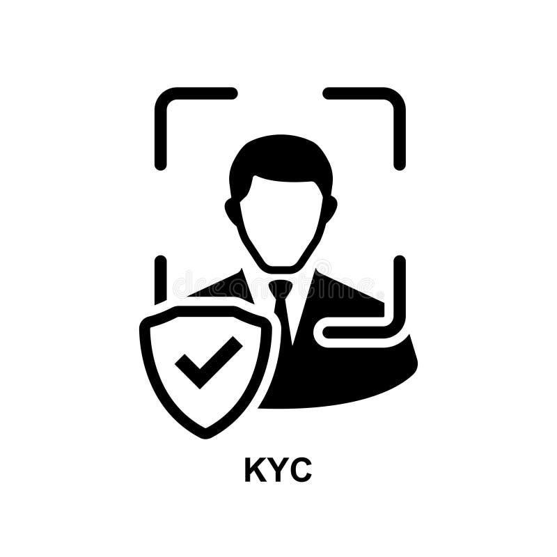 KYC Icon. the Black Kya Symbol Isolate on Background Vector ...