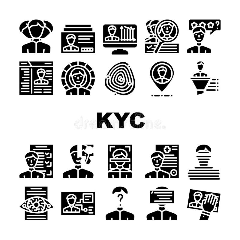 Kyc Know Your Customer Collection Icons Set Vector Stock Vector ...