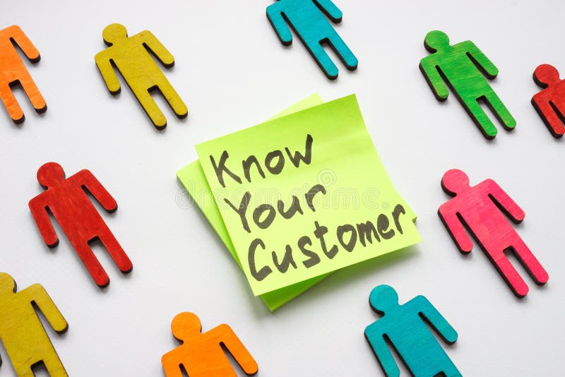 KYC Know Your Customer Memo and Colorful Figures. Stock Image - Image ...