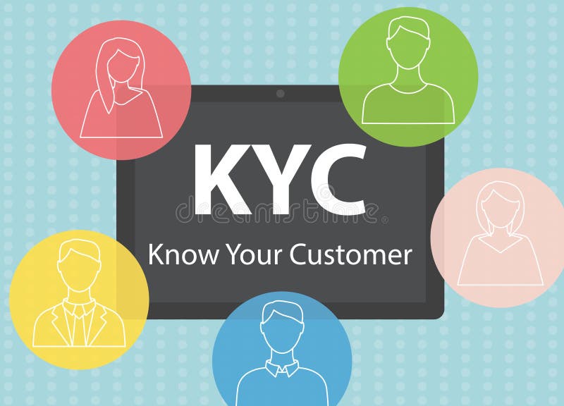KYC Know Your Customer Written on Tablet Screen Stock Vector ...