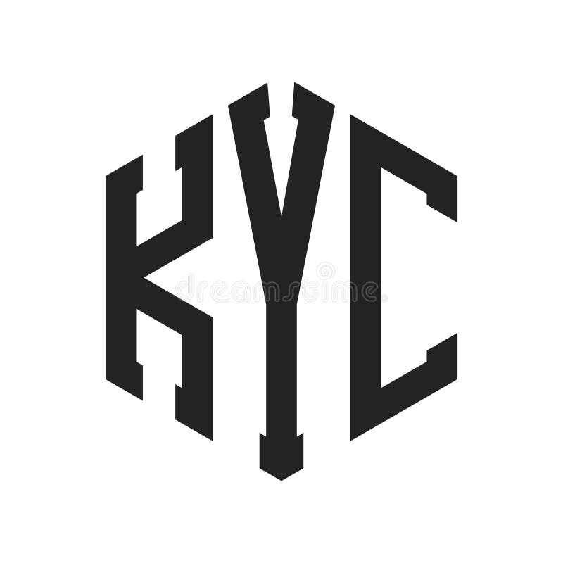 KYC Logo Design. Initial Letter KYC Monogram Logo Using Hexagon Shape ...