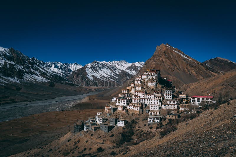 Kye Gompa Monastery in the Rocky Mountains Stock Photo - Image of ...