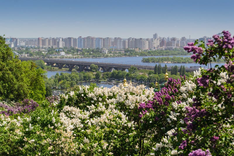 Kyiv city view in spring stock photo. Image of europe - 93484398