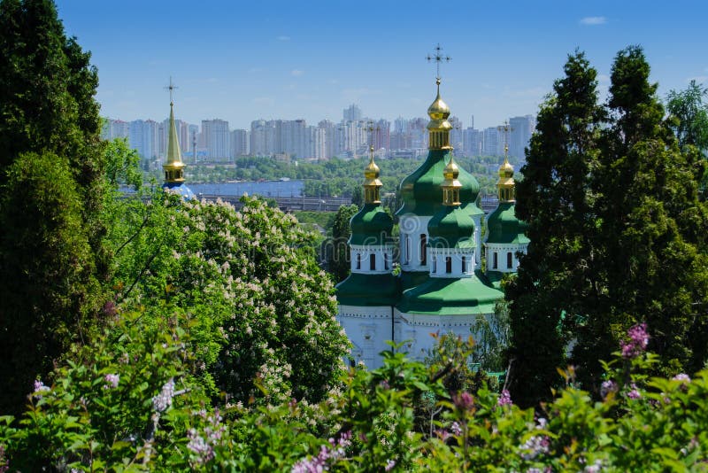 Kyiv city view in spring stock photo. Image of golden - 93484468