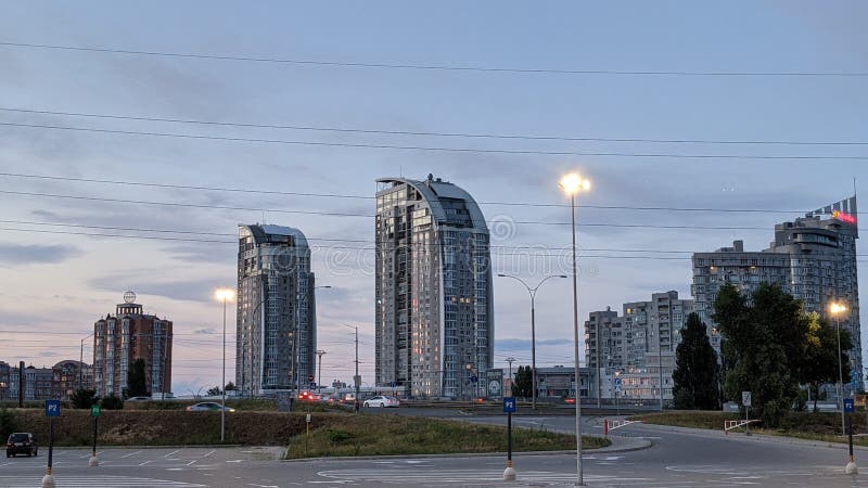 Kyiv, Obolon, City, Evening City, Architecture Editorial Photography ...