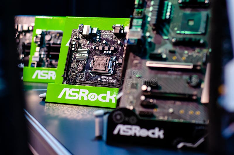 ASRock Motherboard Heat Sink on a Motherboard and AMD Crossfire Logo ...