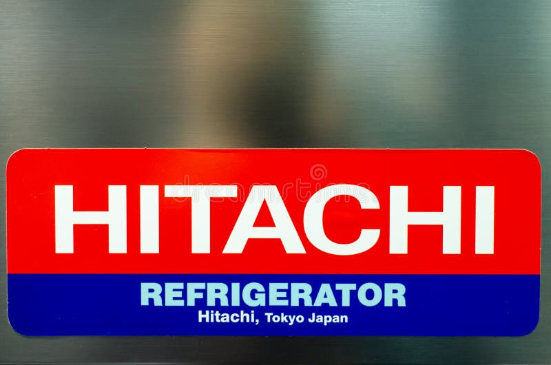 Kyiv, Ukraine - April 12, 2019: HITACHI Logo Sticker on the ...