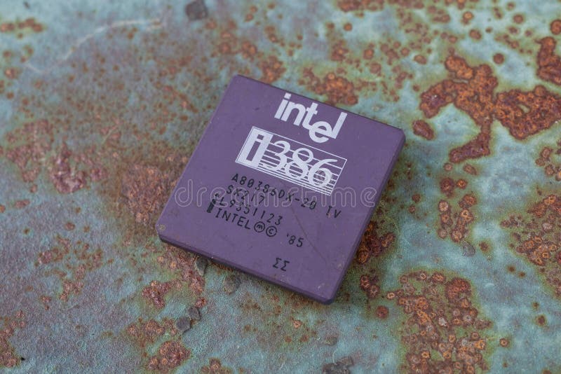 KYIV, UKRAINE - April 22, 2020. Intel 386 Processor Editorial Stock ...