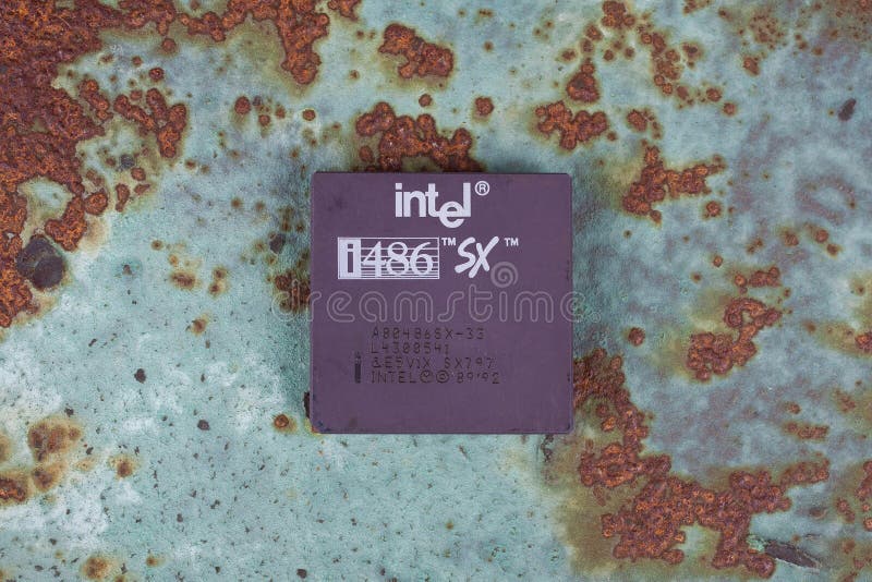 KYIV, UKRAINE - April 22, 2020. Intel 486SX Processor Editorial ...