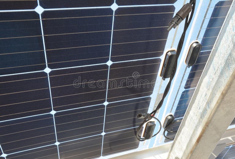 2018: Solar Panel Back Side Connection. Stock Photo - Image of power ...