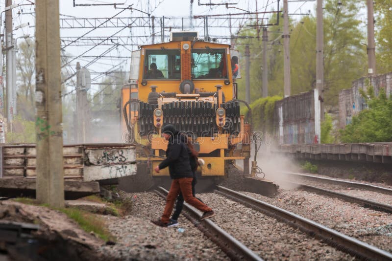 Technical Railway Train for the Repair of the Railway Line ...