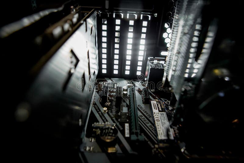 Kyiv, Ukraine - August 17, 2019: Inside of the Personal Computer Power ...