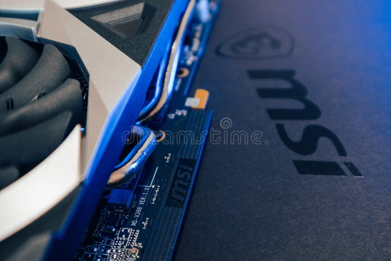 MSI Graphics Card in Blue Light, Hardware Details Editorial Stock Image ...