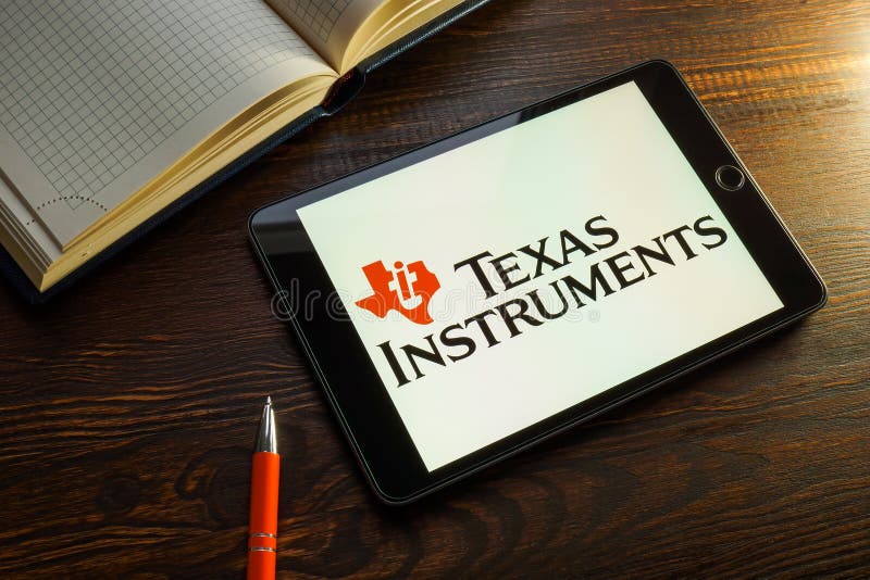 KYIV, UKRAINE - August 21, 2021. Texas Instruments Company Logo on the ...