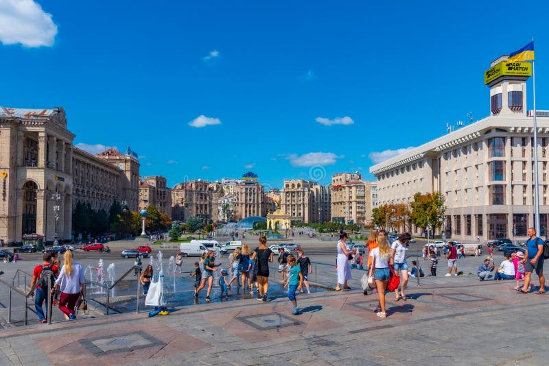 KYIV, UKRAINE, AUGUST 28, 2019: View of the Independence Square ...