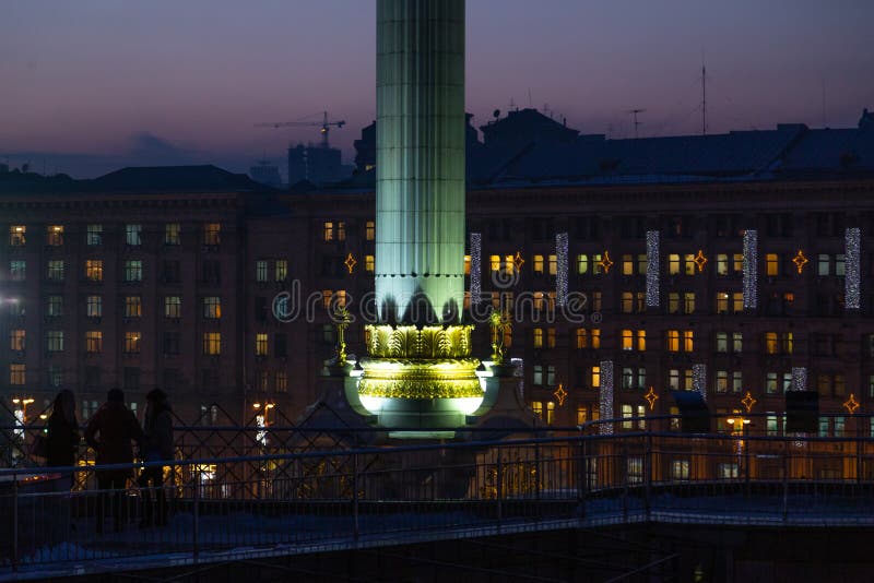 2017-01-18 Kyiv, Ukraine. Central Square of Kiev, Independence Square ...