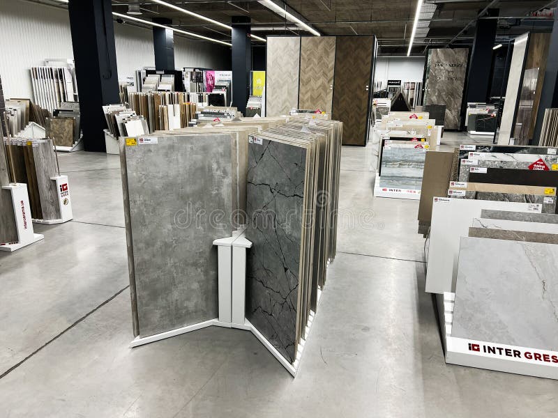 Kyiv, Ukraine - January 10, 2025: Tile Showroom with a Variety of ...