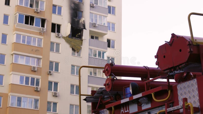 KYIV, UKRAINE - NOVEMBER 15, 2022: a Red Fire Engine Stands in Front of ...