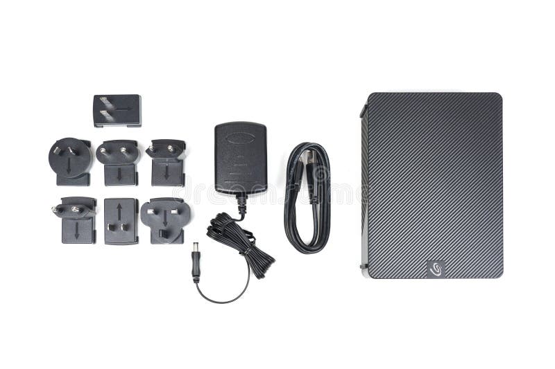 Kyiv, Ukraine - October 23, 2024: External Seagate HDD with Power ...