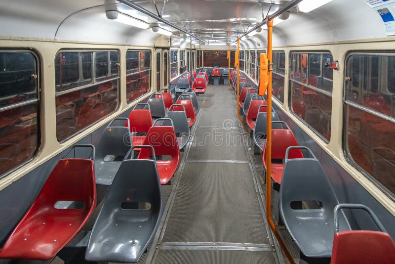 Empty Interior of the Tatra T3 Tram at Night Editorial Photo - Image of ...