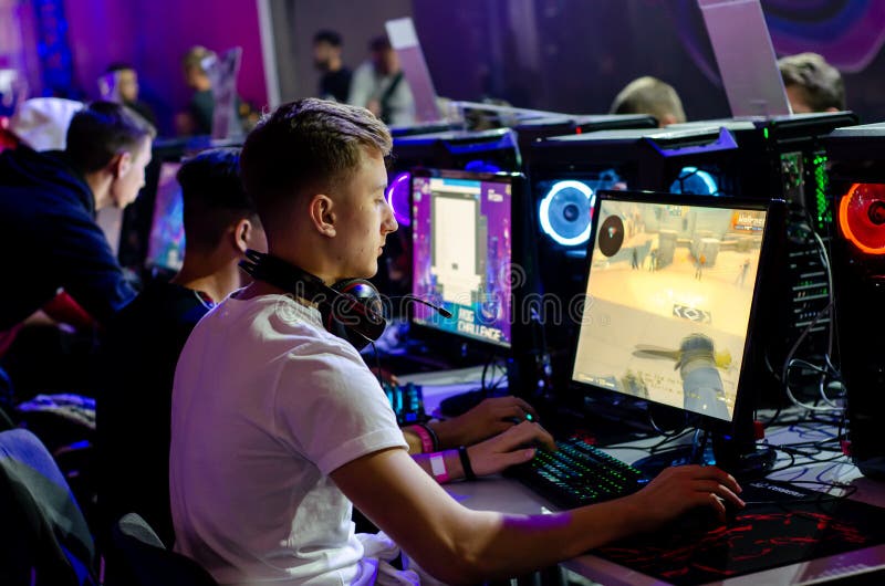 Kyiv, Ukraine - September 28, 2019: the Guys are Playing a CS:GO Video ...