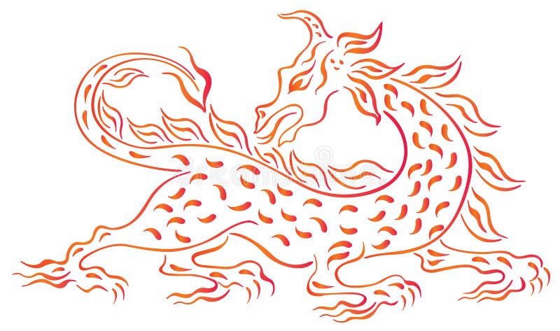 Dragon fire head stock vector. Illustration of horns - 15008021