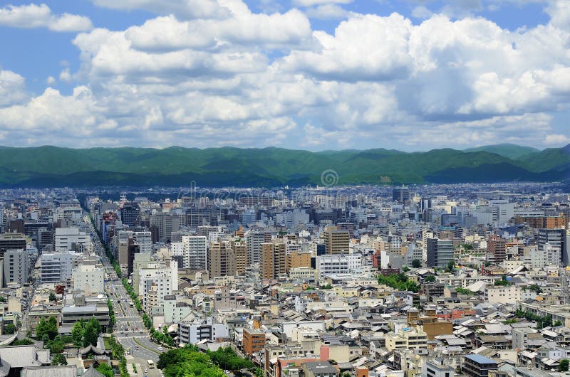 Kyoto City stock photo. Image of skyline, horizon, mountains - 20529262