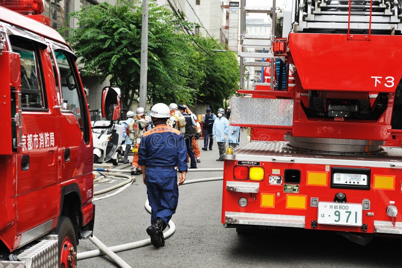 Kyoto City Fire Department editorial photo. Image of services - 16116536